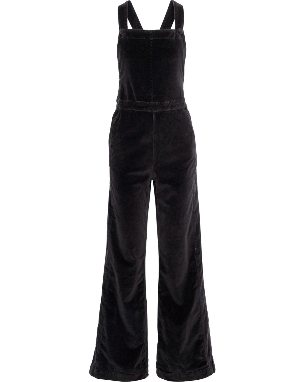FRAME Cotton-blend Velvet Overalls Black | Lyst