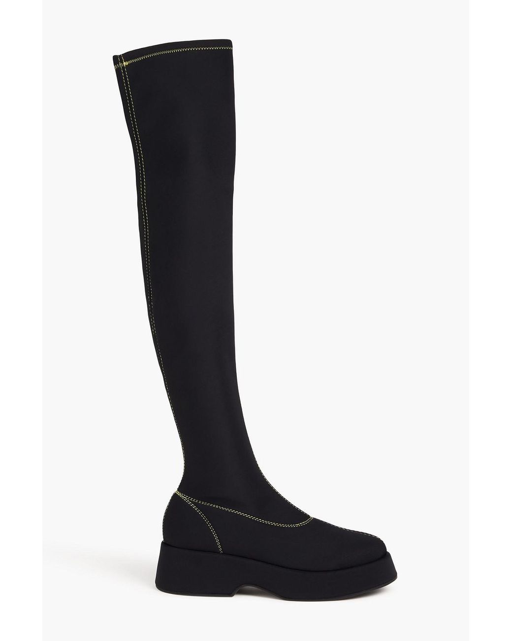 Ganni Scuba Platform Thigh Boots in Black | Lyst
