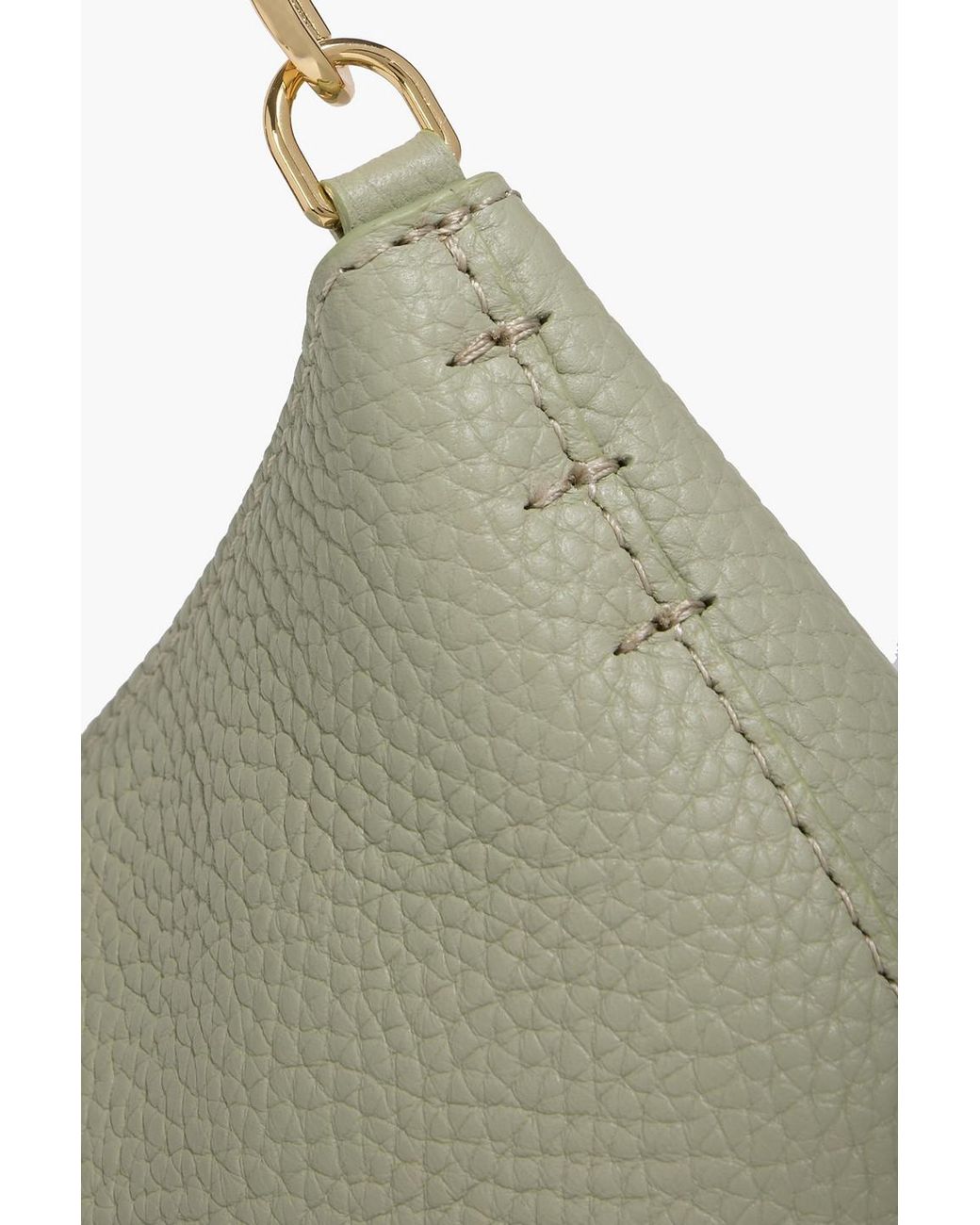 Mansur Gavriel Rhea Pebbled-Leather Shoulder Bag in Green | Lyst