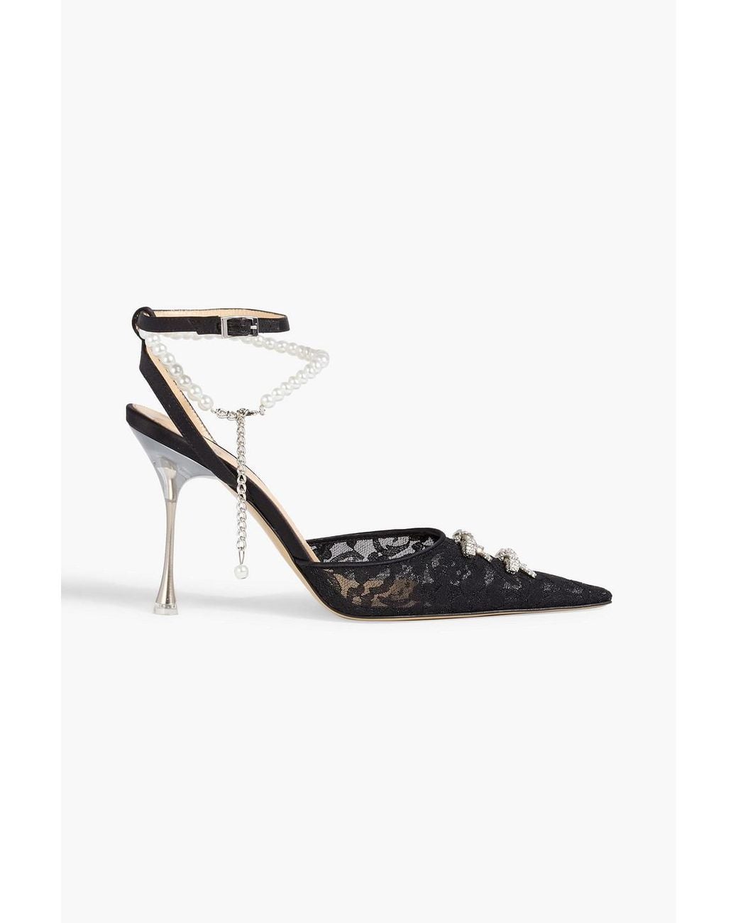 Mach & Mach Matilda Embellished Lace Pumps in Black | Lyst