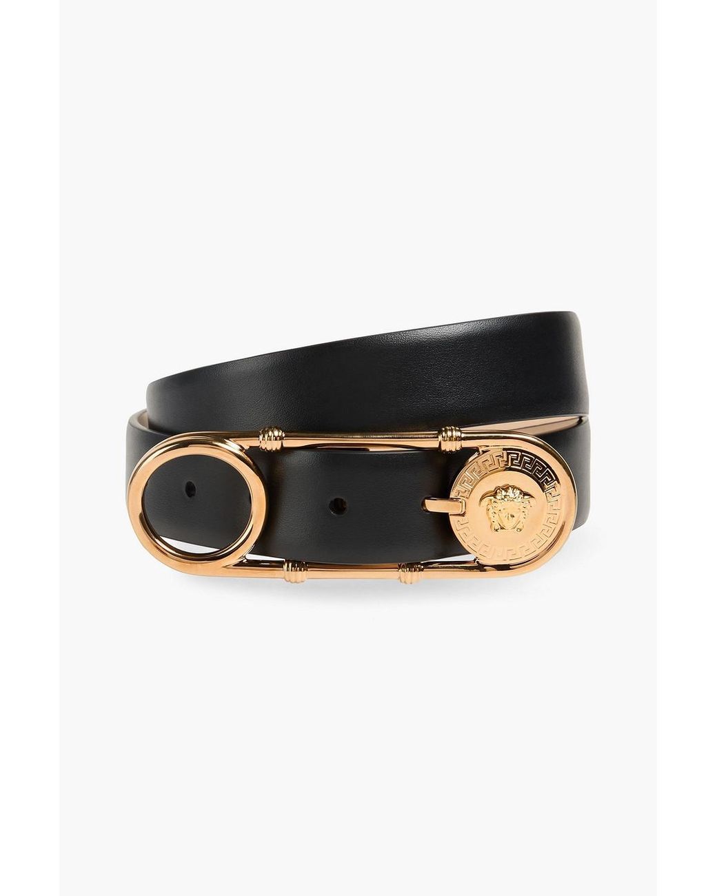 Versace Leather Belt in Black | Lyst UK