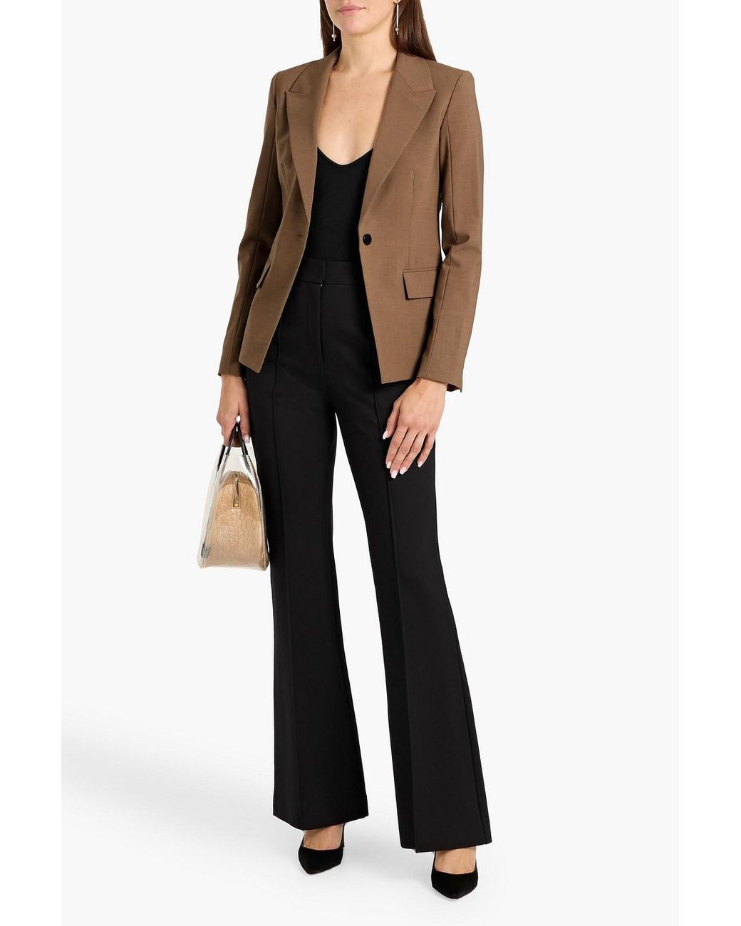 Theory Demitria Ponte Flared Pants in Black | Lyst