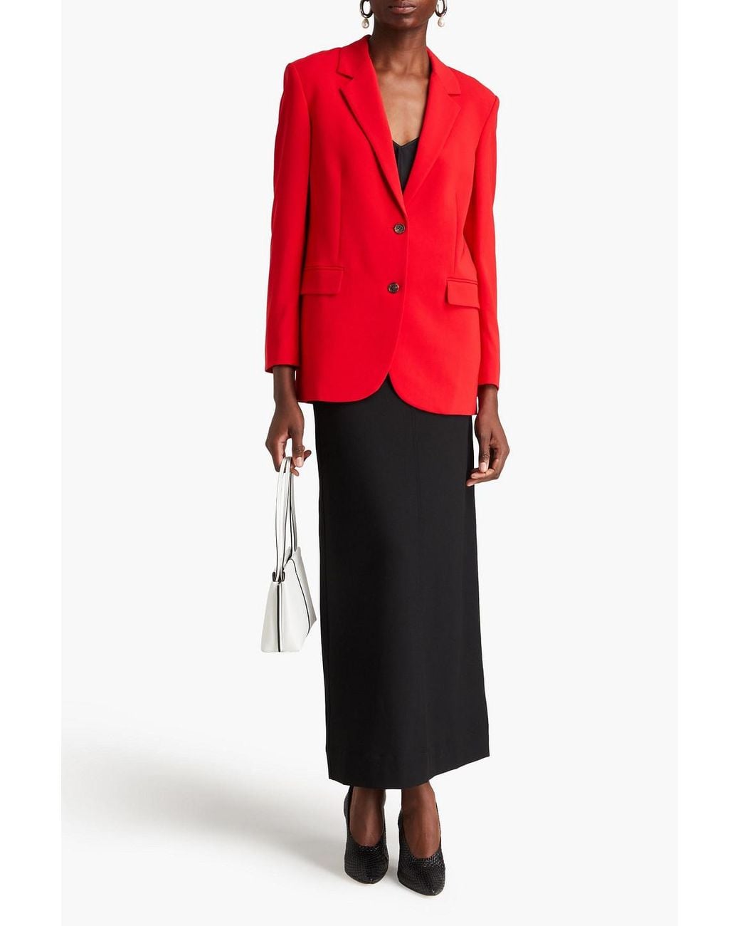 Theory Crepe Blazer in Red | Lyst