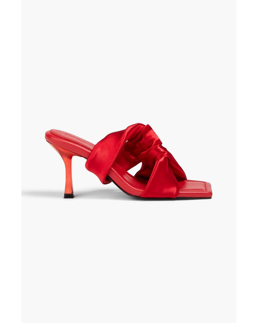 Stine Goya Jet Set Twisted Satin Mules in Red | Lyst