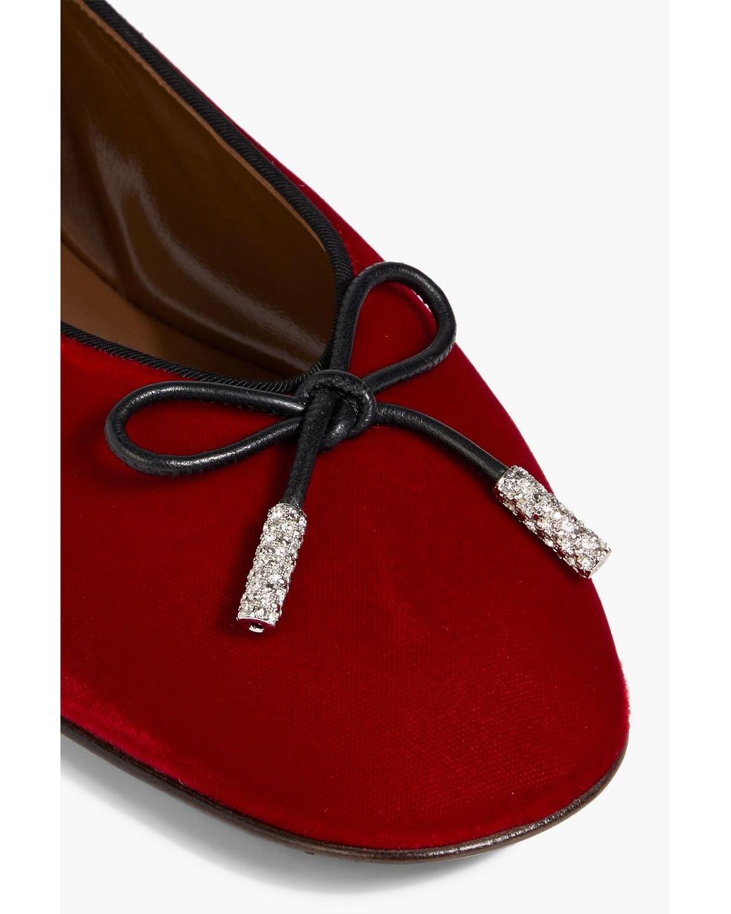 Giuseppe Zanotti Veronica 5 Bow-Detailed Velvet Ballet Flats in Red | Lyst