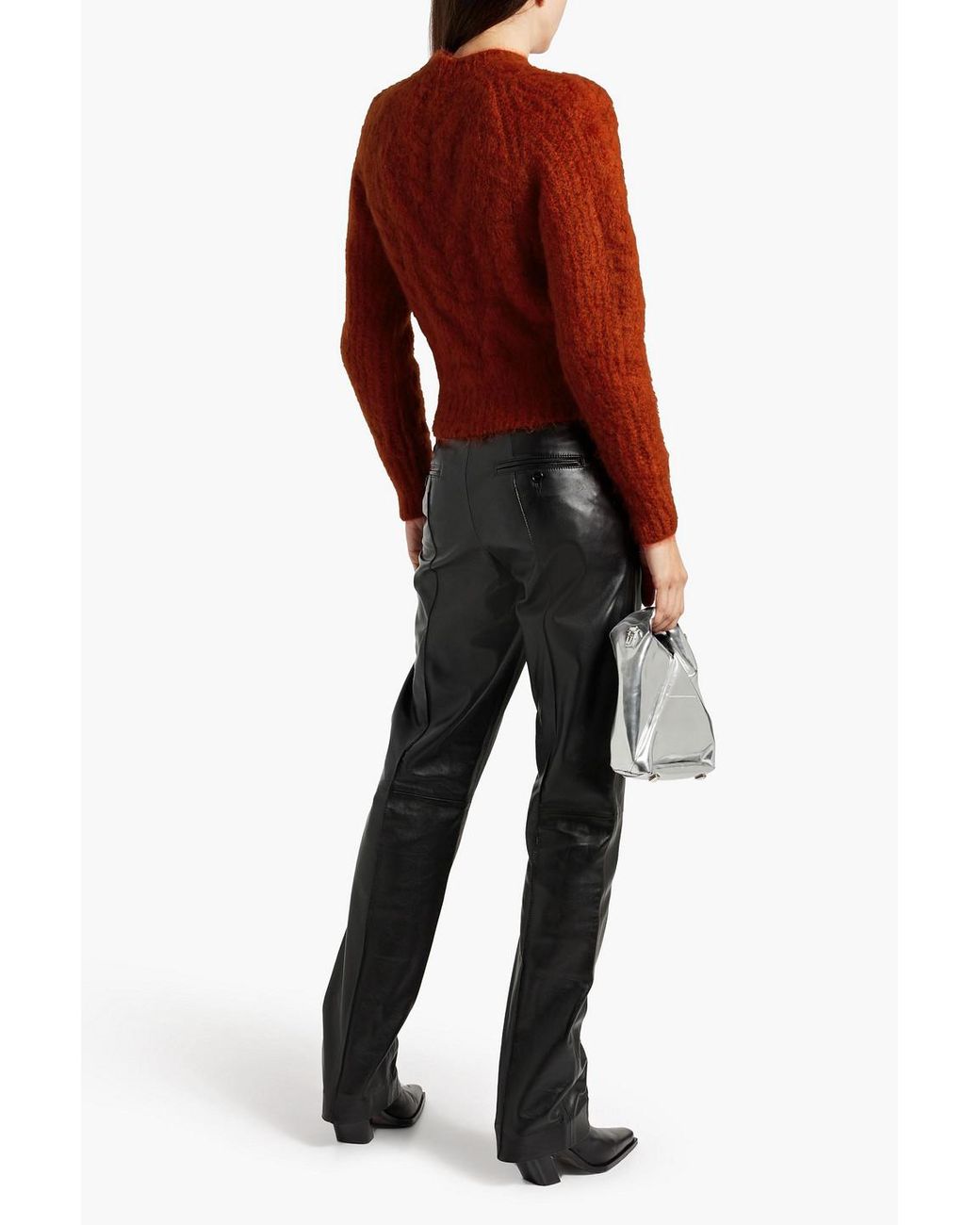 Isabel Marant Palima Cutout Cable-knit Mohair-blend Sweater in Red | Lyst