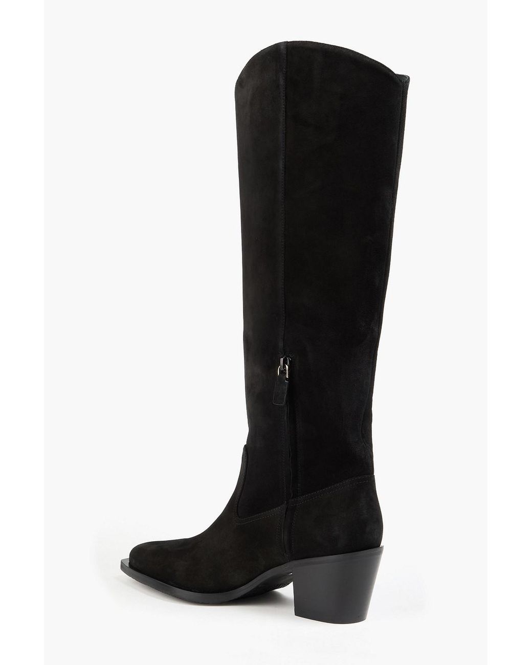 Stuart Weitzman Tate Suede Cowboy Boots in Black | Lyst UK