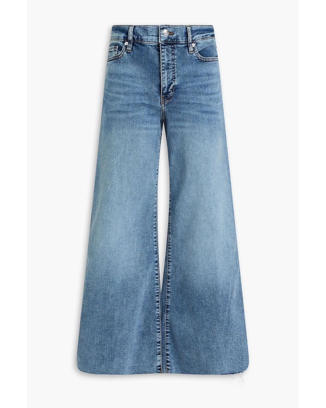 FRAME Le Palazzo Crop High-Rise Wide-Leg Jeans in Blue | Lyst