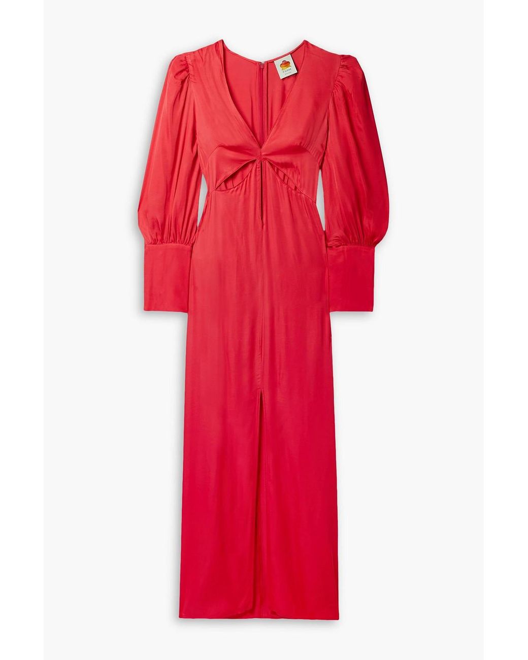 FARM Rio Cutout Lenzingtm Ecoverotm Sateen Maxi Dress in Red | Lyst