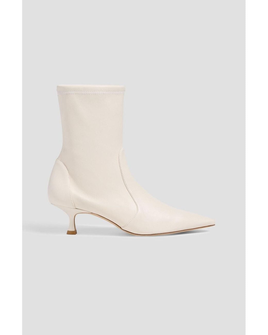 Stuart Weitzman Naomi 50 Leather Ankle Boots in White | Lyst