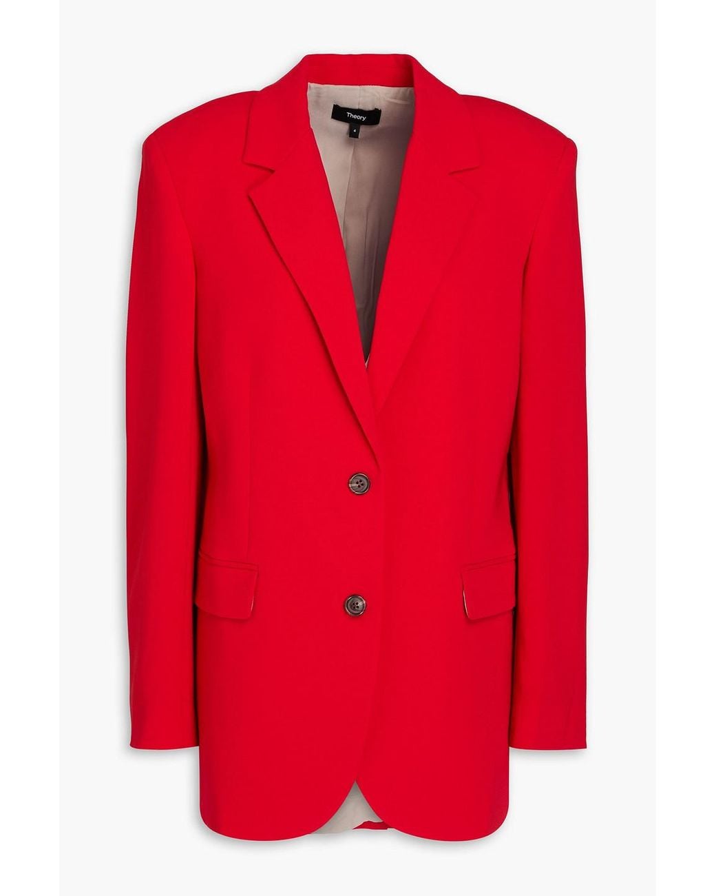 Theory Crepe Blazer in Red | Lyst