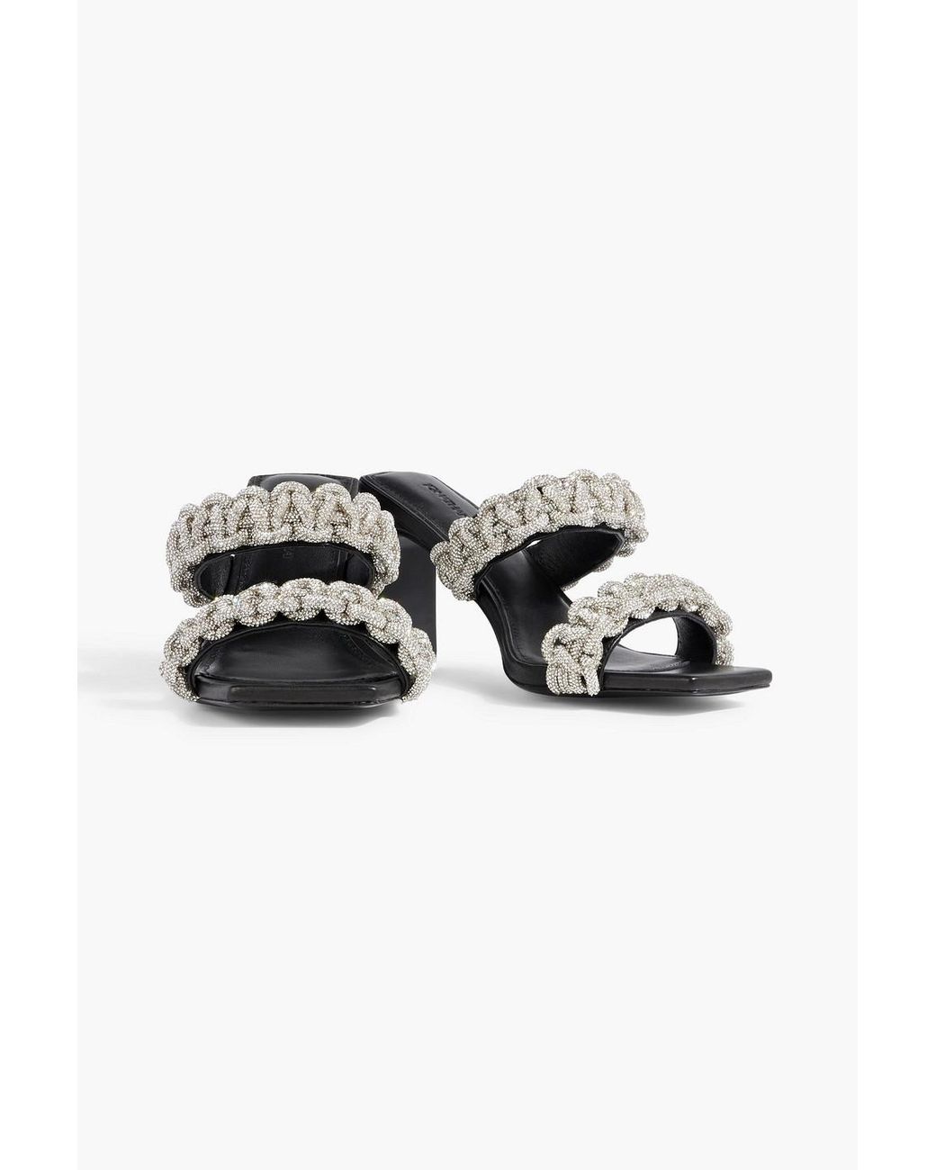 Jonathan Simkhai Walker Crystal-embellished Cord And Leather Mules in ...