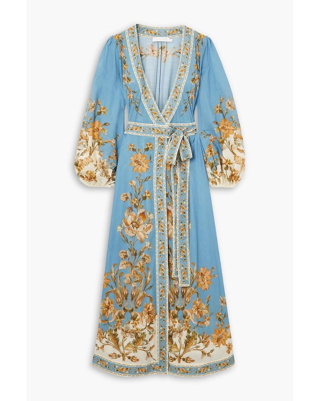 Zimmermann Chintz Belted Floral-print Cotton Midi Dress in Blue | Lyst Zimmermann Chintz Belted Floral-print Cotton Midi Dress in Blue | Lyst