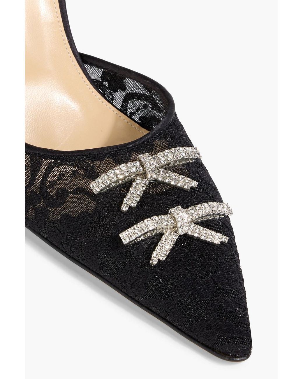 Mach & Mach Matilda Embellished Lace Pumps in Black | Lyst