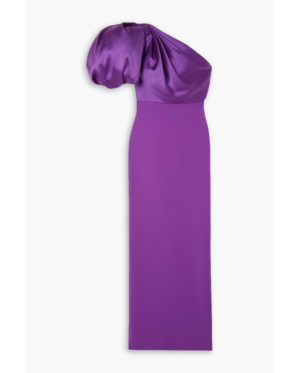 Solace London Karli One-shoulder Faille And Stretch-crepe Maxi Dress in ...