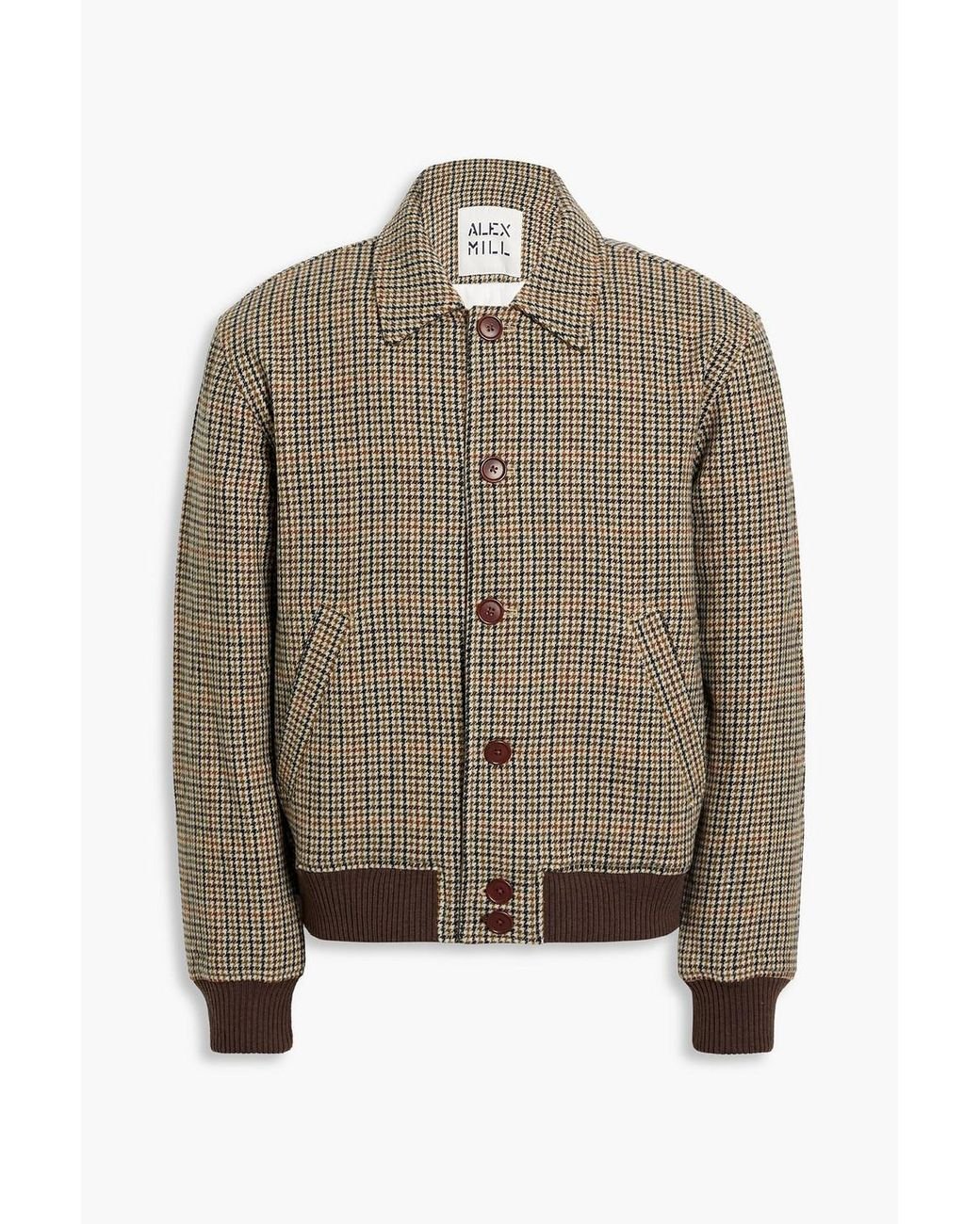 Alex Mill Houndstooth Wool-tweed Jacket in Brown for Men | Lyst