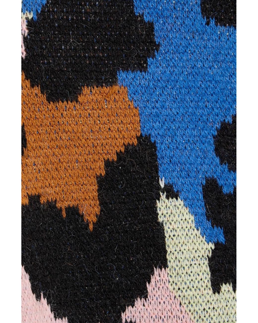 FARM Rio Leopard Jacquard-Knit Sweater in Black | Lyst