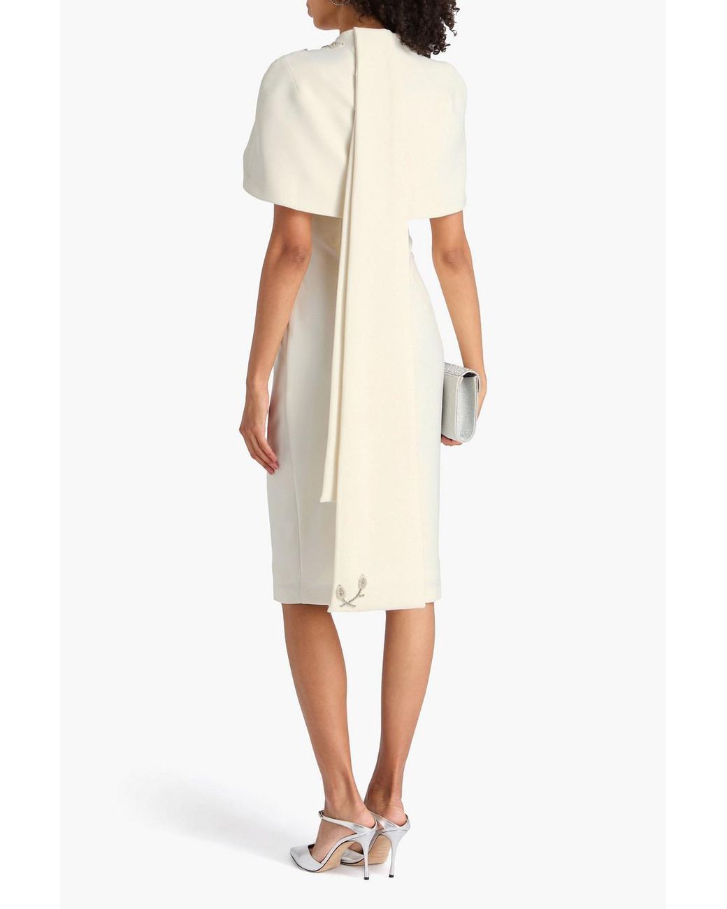 Safiyaa Kalika Crystal-Embellished Crepe Dress in White | Lyst UK