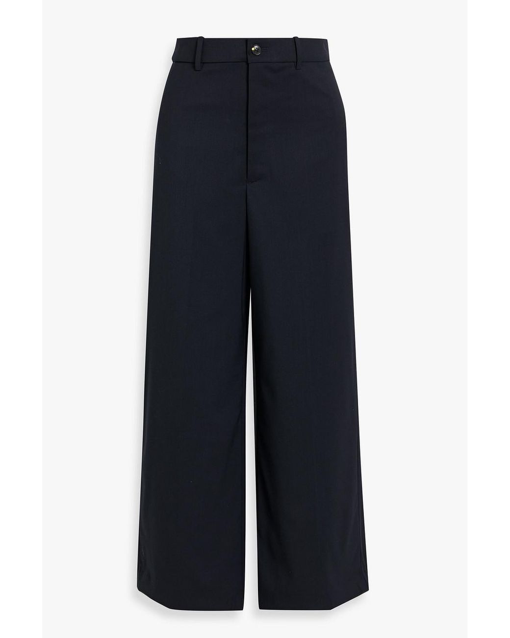 Nili Lotan Emerald Wool-blend Twill Wide-leg Pants in Blue | Lyst UK