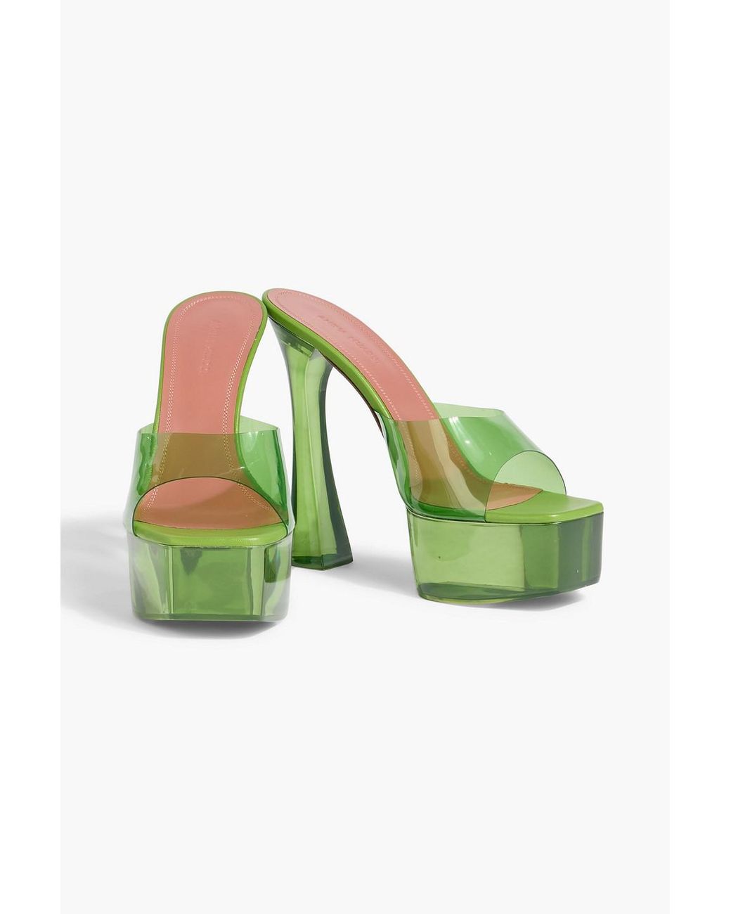AMINA MUADDI Dalida 140 Pvc Platform Mules in Green | Lyst