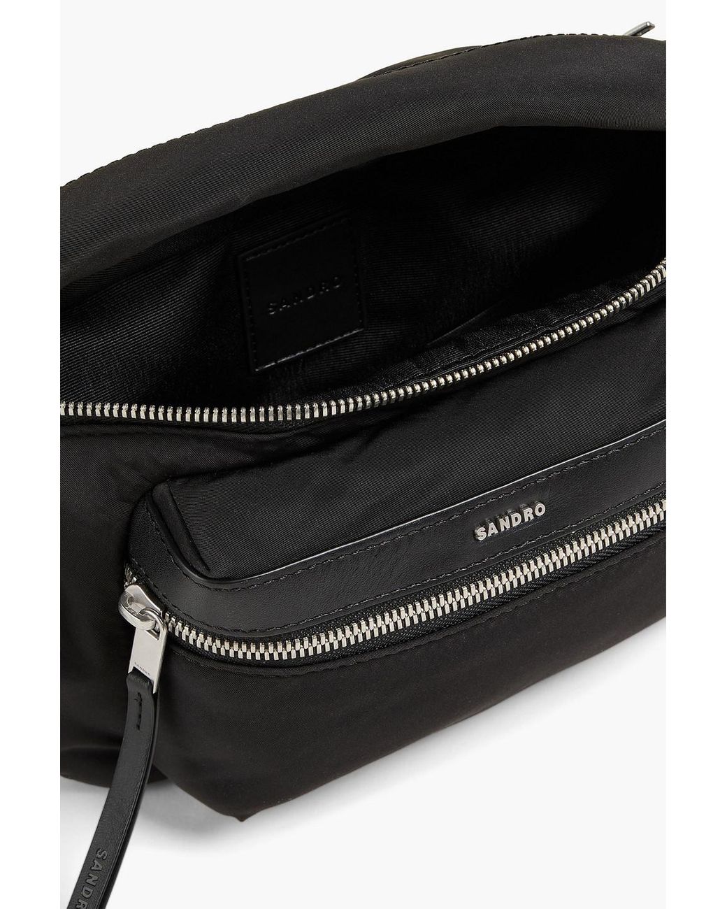Sandro Leather-Trimmed Shell Belt Bag in Black for Men | Lyst UK