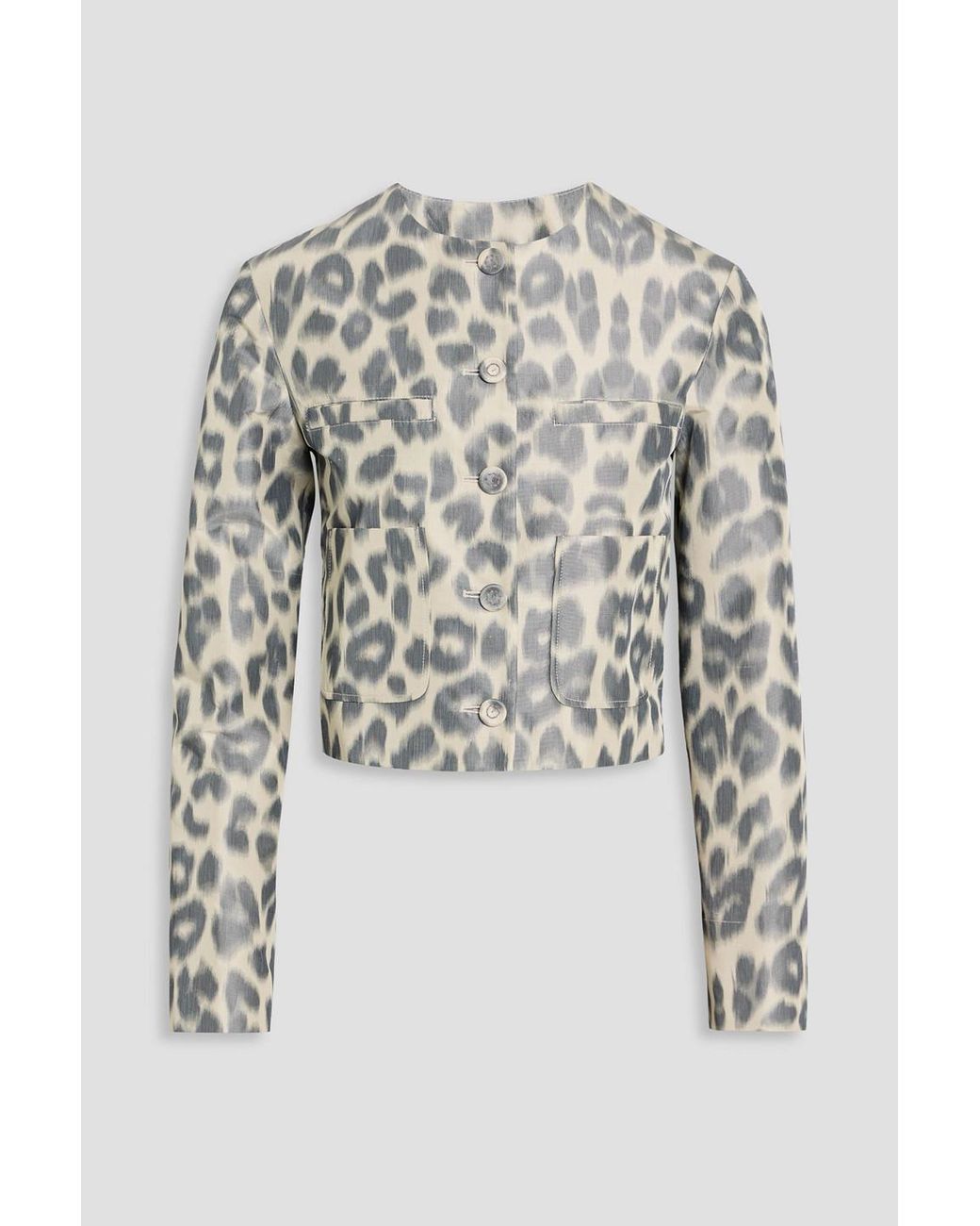 Altuzarra Bernadette Leopard-Print Taffeta Jacket in White | Lyst