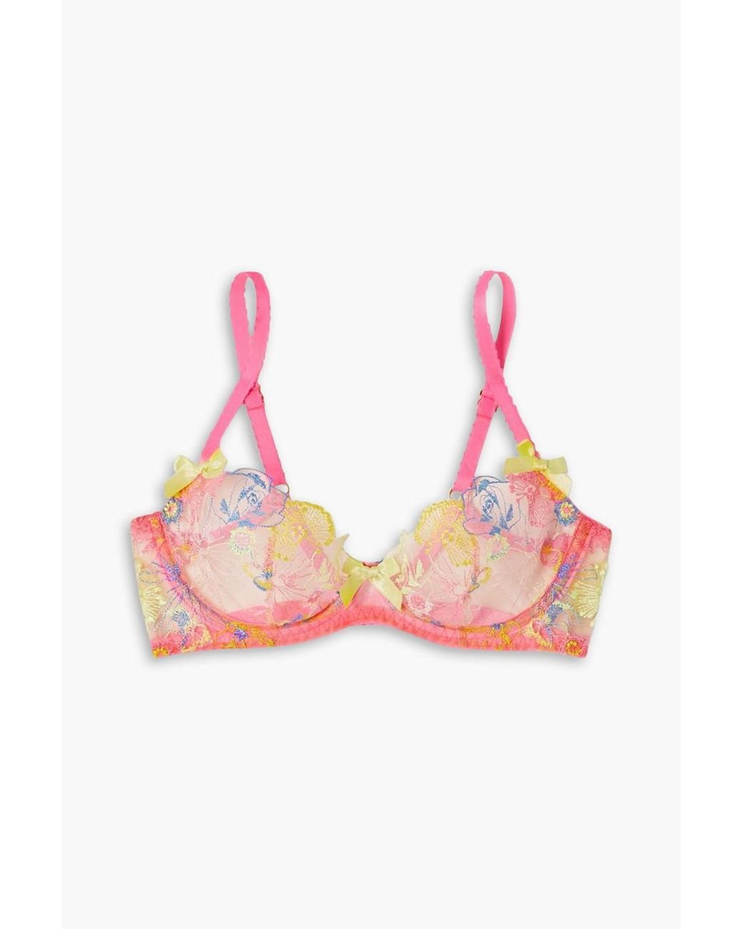 Agent Provocateur Zuri Embroidered Tulle Underwired Soft-cup Bra in ...