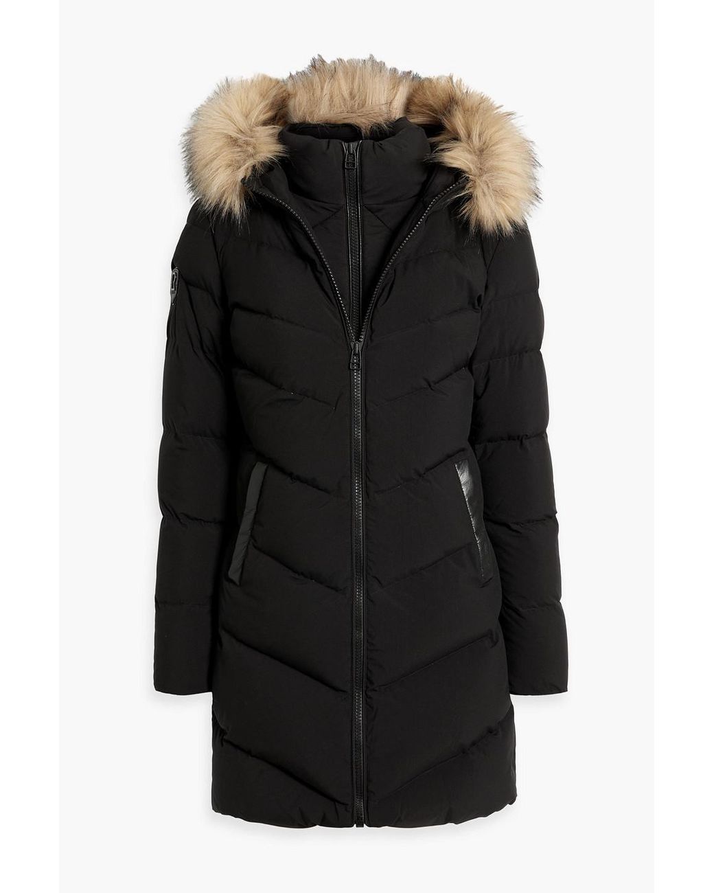 Rudsak Faux Fur-trimmed Quilted Shell Jacket in Black | Lyst