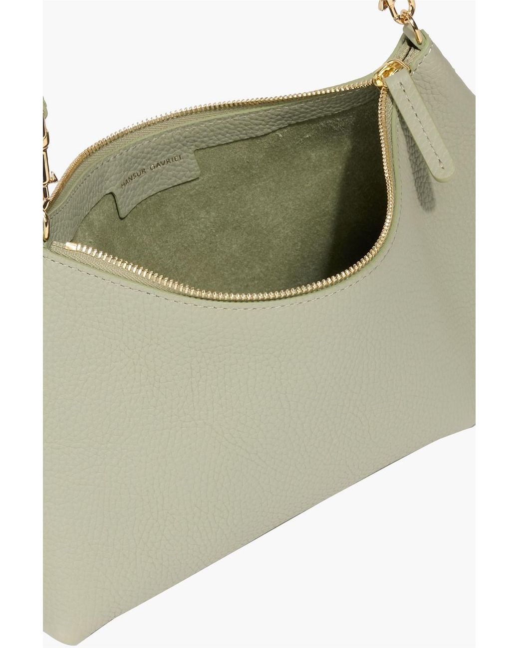 Mansur Gavriel Rhea Pebbled-Leather Shoulder Bag in Green | Lyst