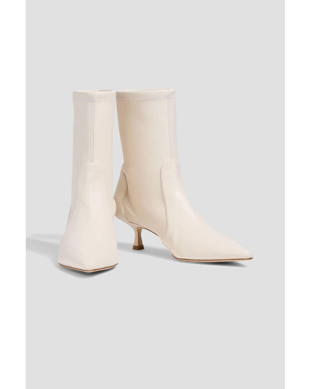 Stuart Weitzman Naomi 50 Leather Ankle Boots in White | Lyst