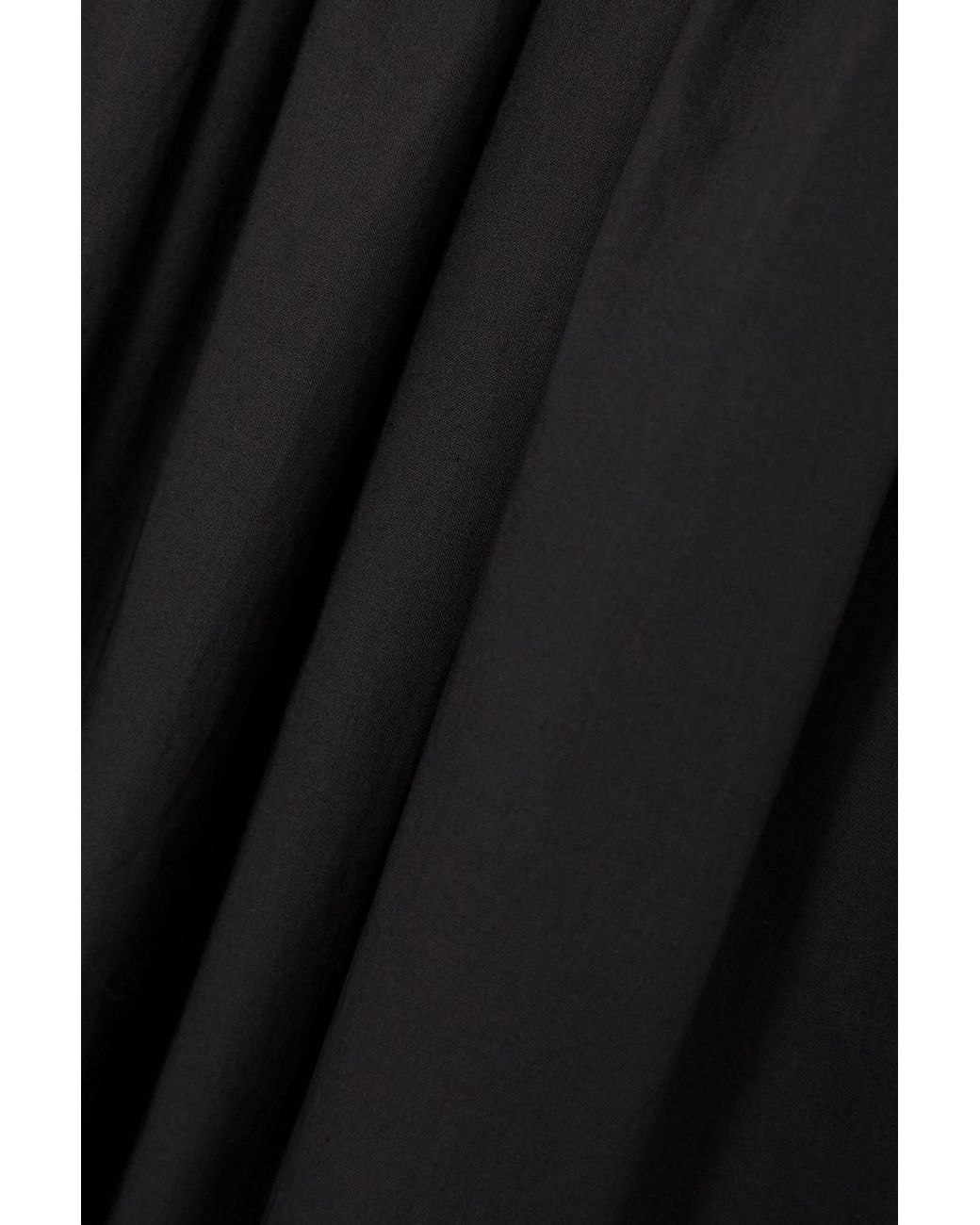 Matteau Off-the-shoulder Shirred Cotton-poplin Maxi Dress in Black | Lyst