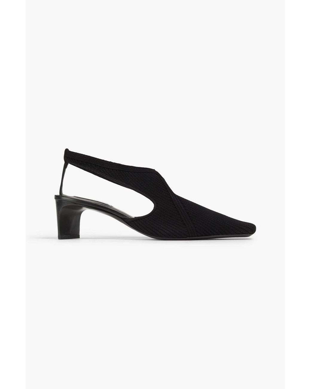 Jil Sander Stretch-knit Slingback Pumps in Black | Lyst