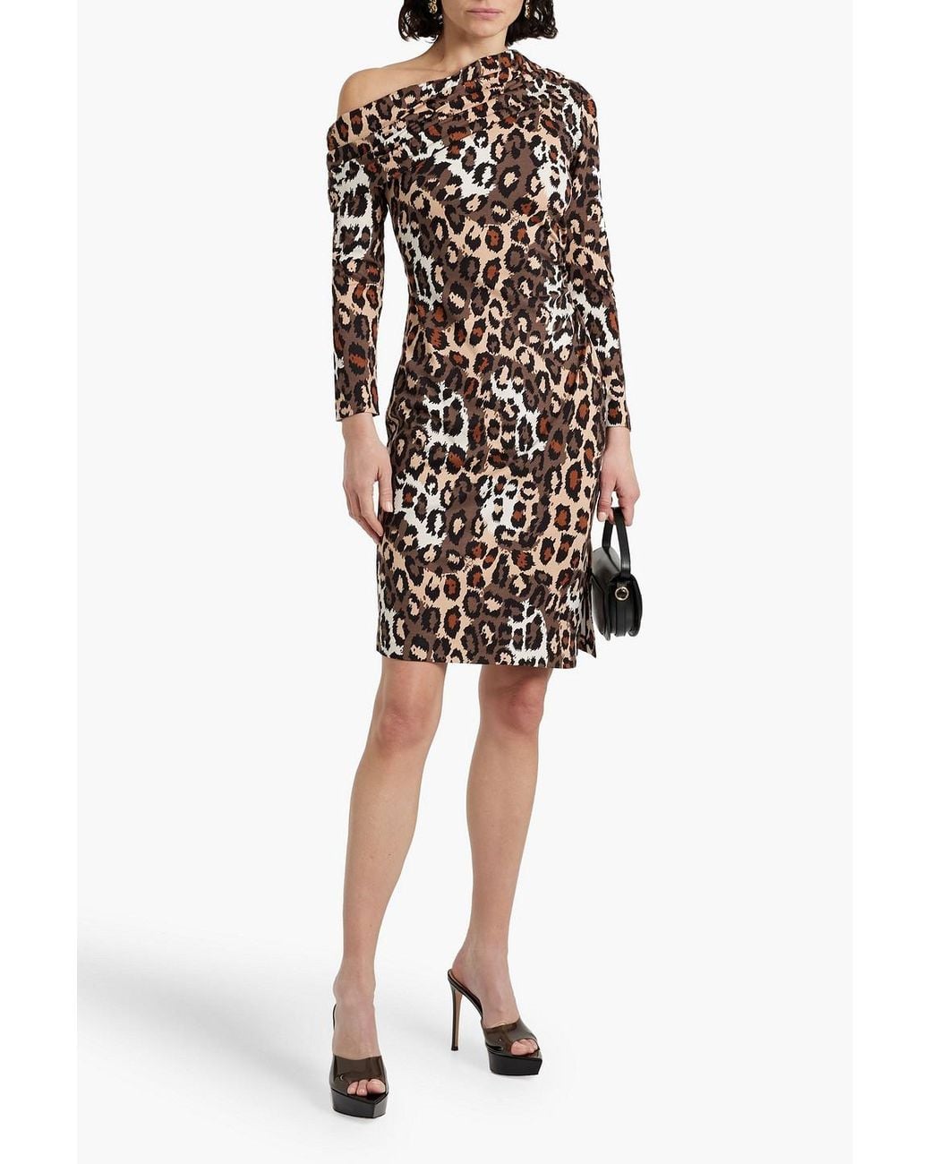 Diane von Furstenberg Perry One-Shoulder Leopard-Print Jersey Dress in ...