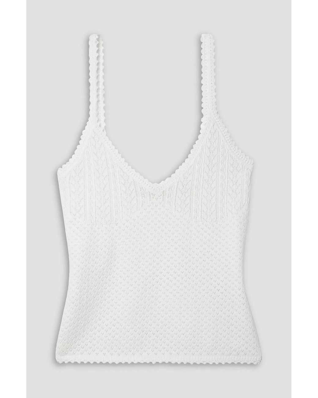 Doen Addie Cotton-lace Tank in White | Lyst