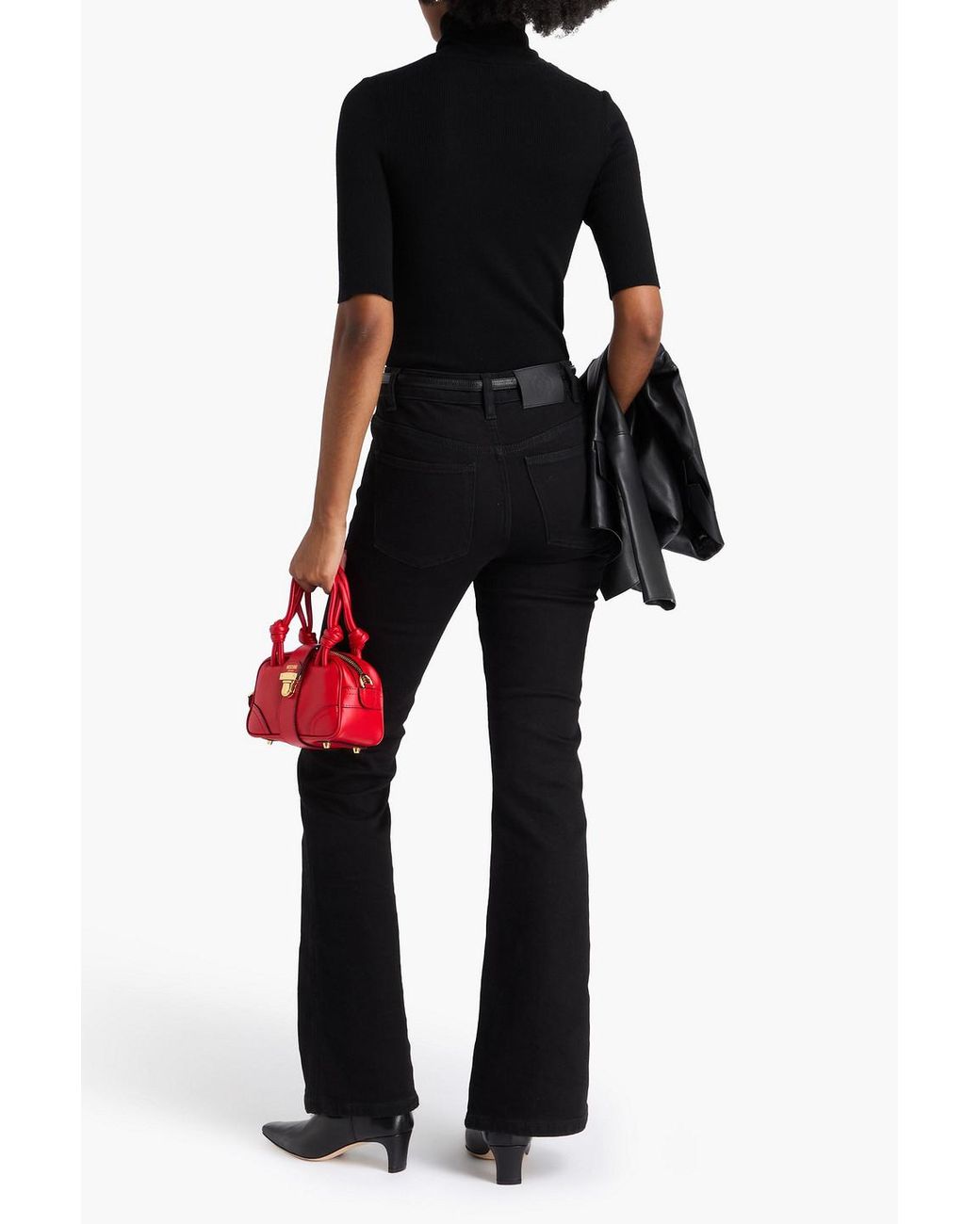 Maje Chain-Embellished High-Rise Flared Jeans in Black | Lyst UK
