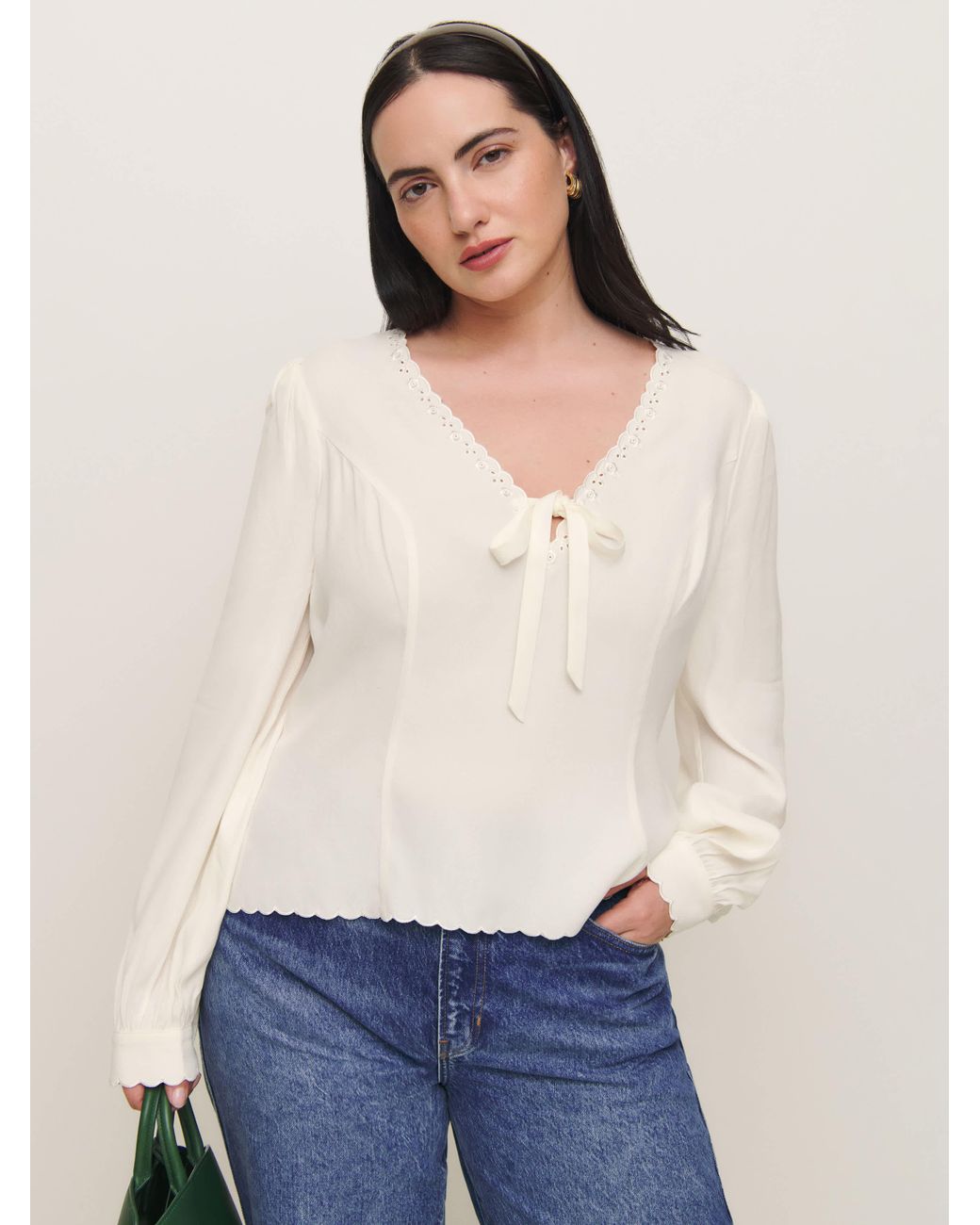 Reformation Vivia Top Es in White | Lyst