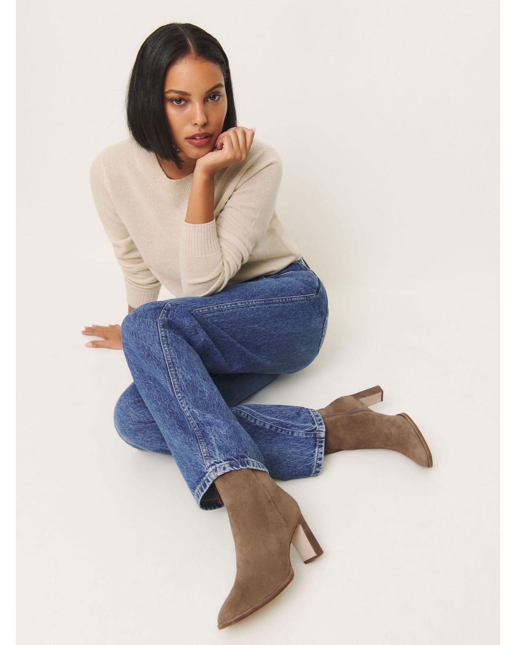 Reformation Gillian Ankle Boot in Blue | Lyst