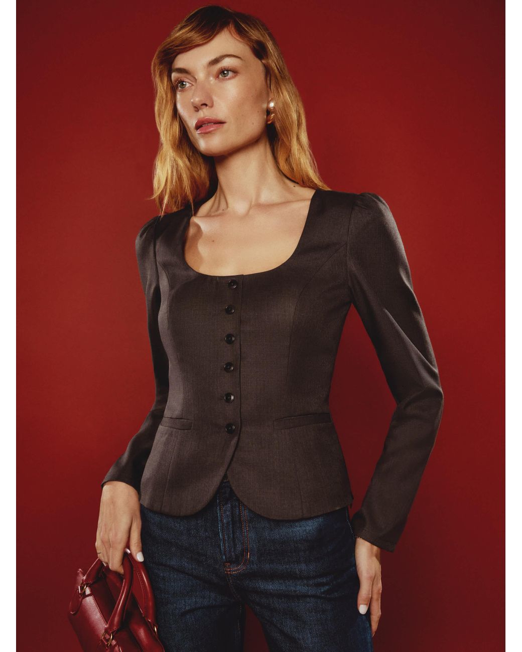 Reformation Prima Top in Red | Lyst