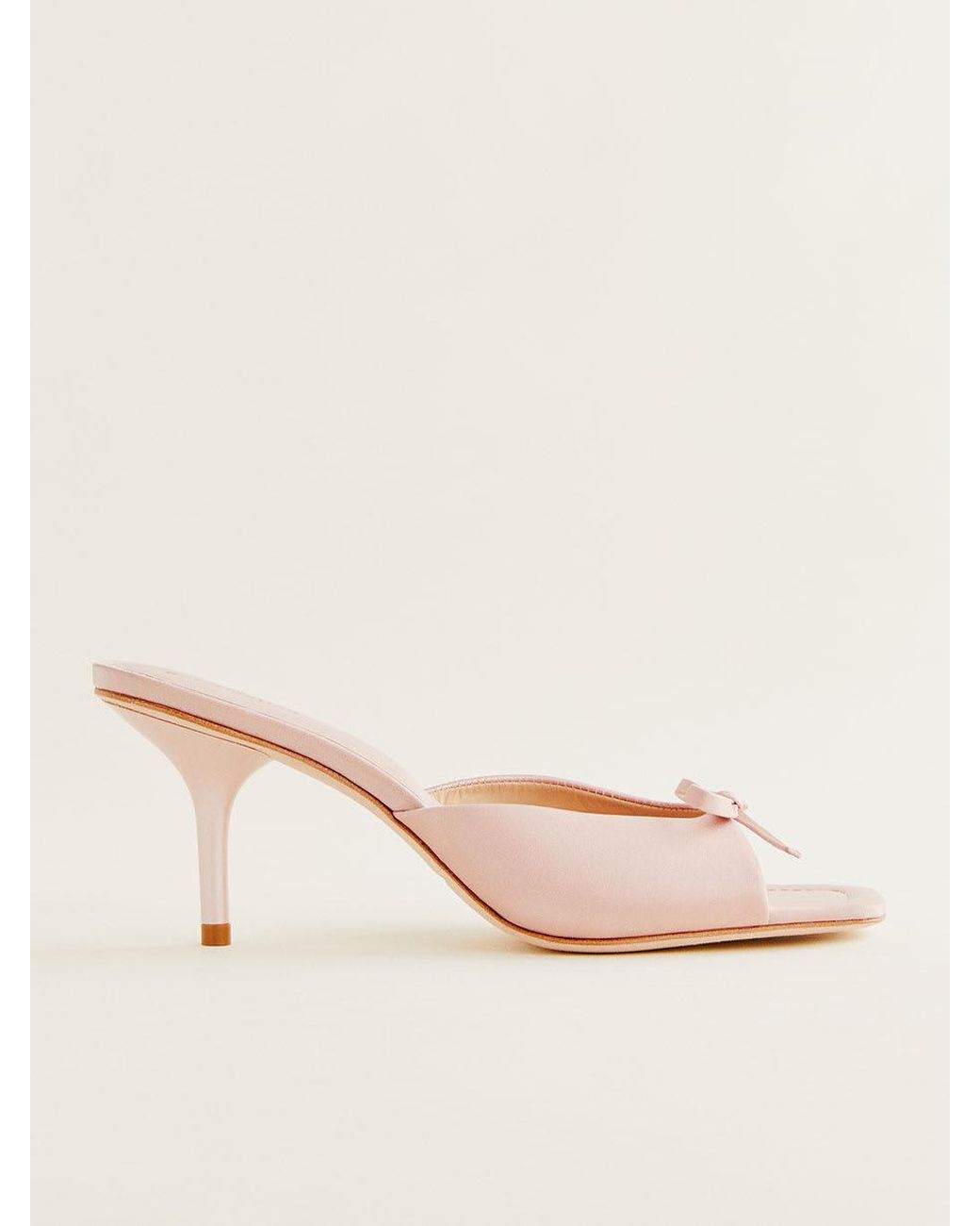 Reformation Clementine Heeled Mule Sandal in Natural | Lyst
