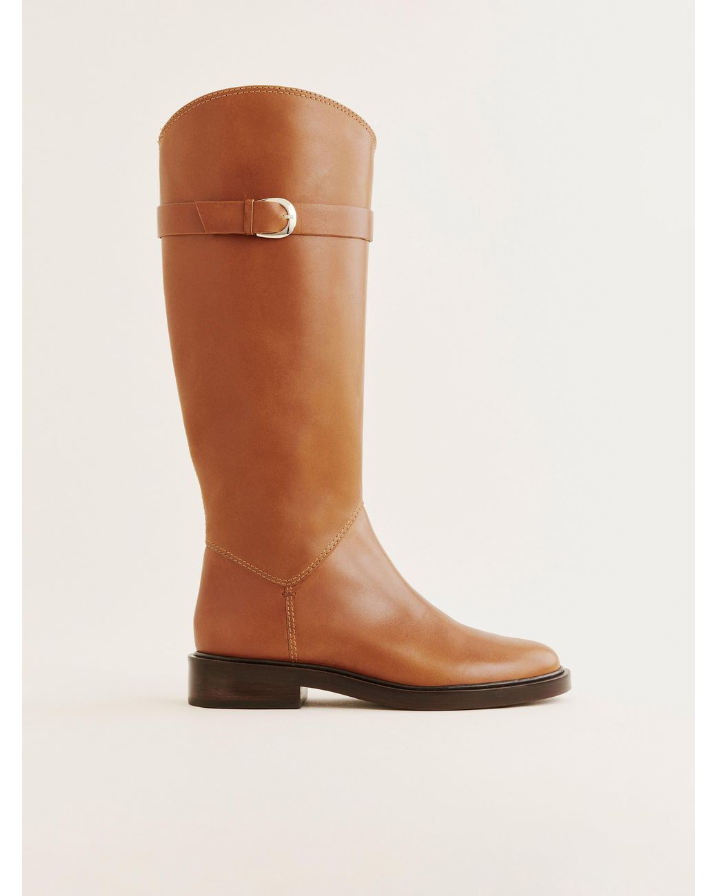 Reformation Knee-High Leather Franklin Boots in White | Lyst