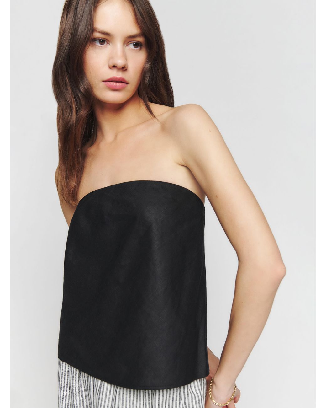 Reformation Spritz Linen Top in Black | Lyst