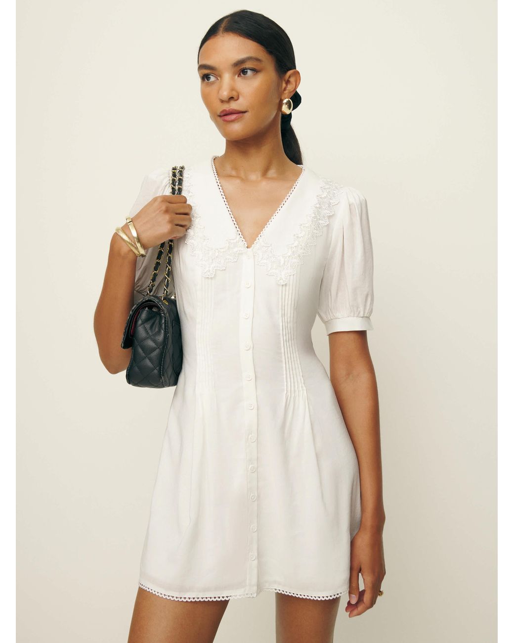 Reformation Nonie Dress in Natural | Lyst