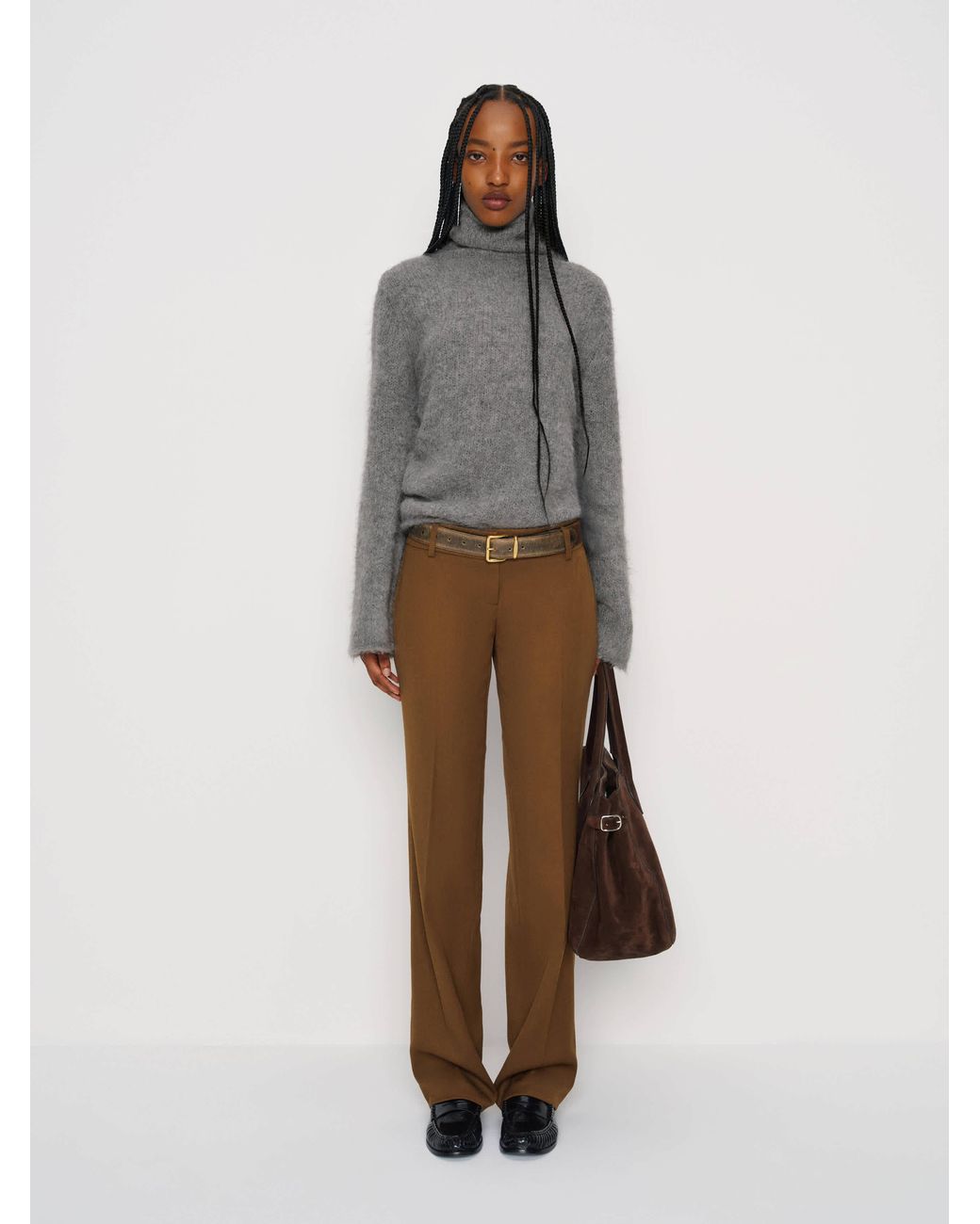 Reformation Claire Ultra Low Rise Pant 0 in Brown | Lyst
