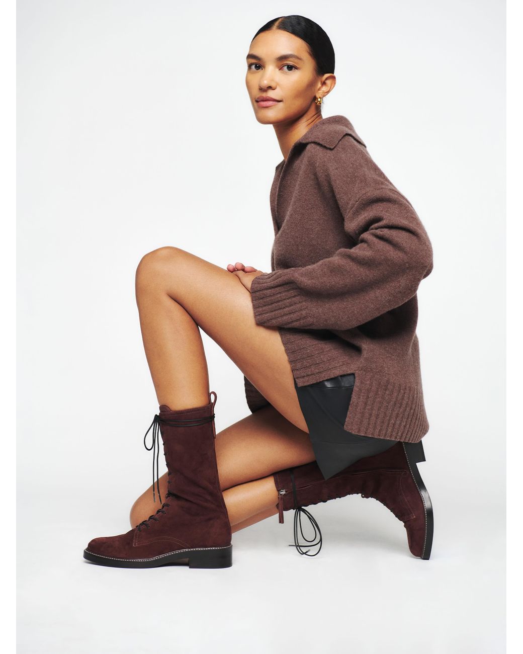 Reformation Ada Combat Boot in Brown | Lyst UK