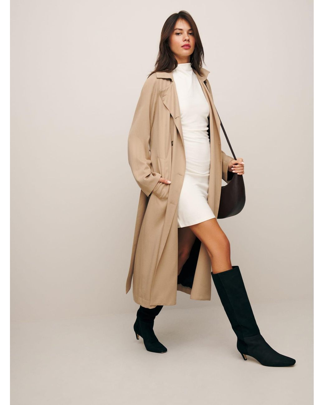 Reformation Remy Knee Boot in Natural | Lyst