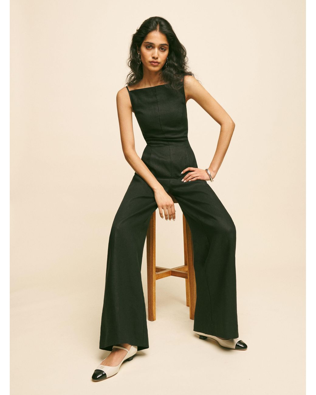 Reformation Ciara Linen Jumpsuit in Natural | Lyst