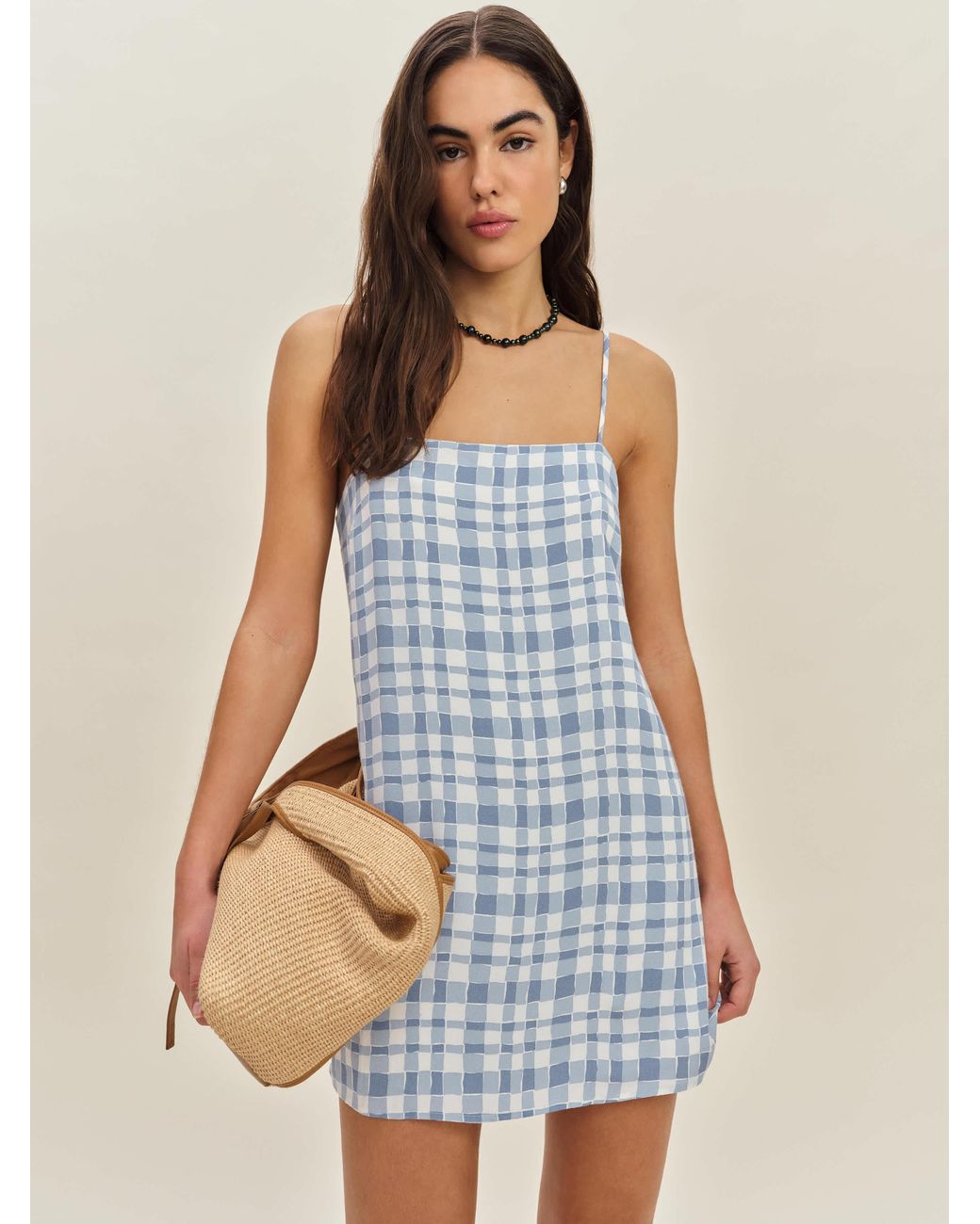 Reformation Aubree Dress in Blue | Lyst