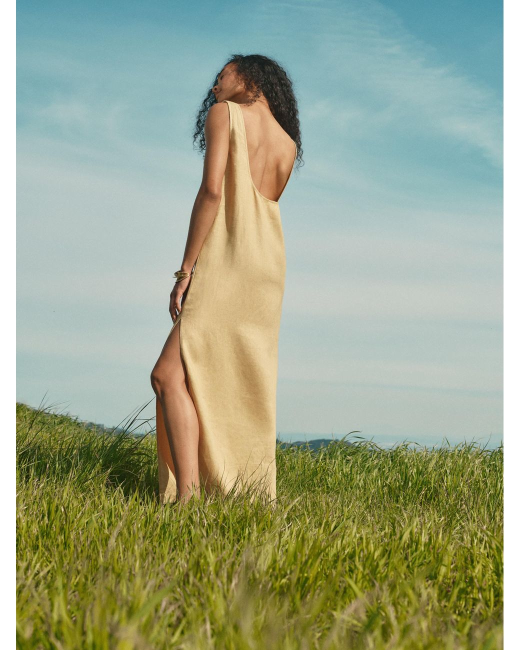 Reformation Marcie Linen Dress in Green | Lyst