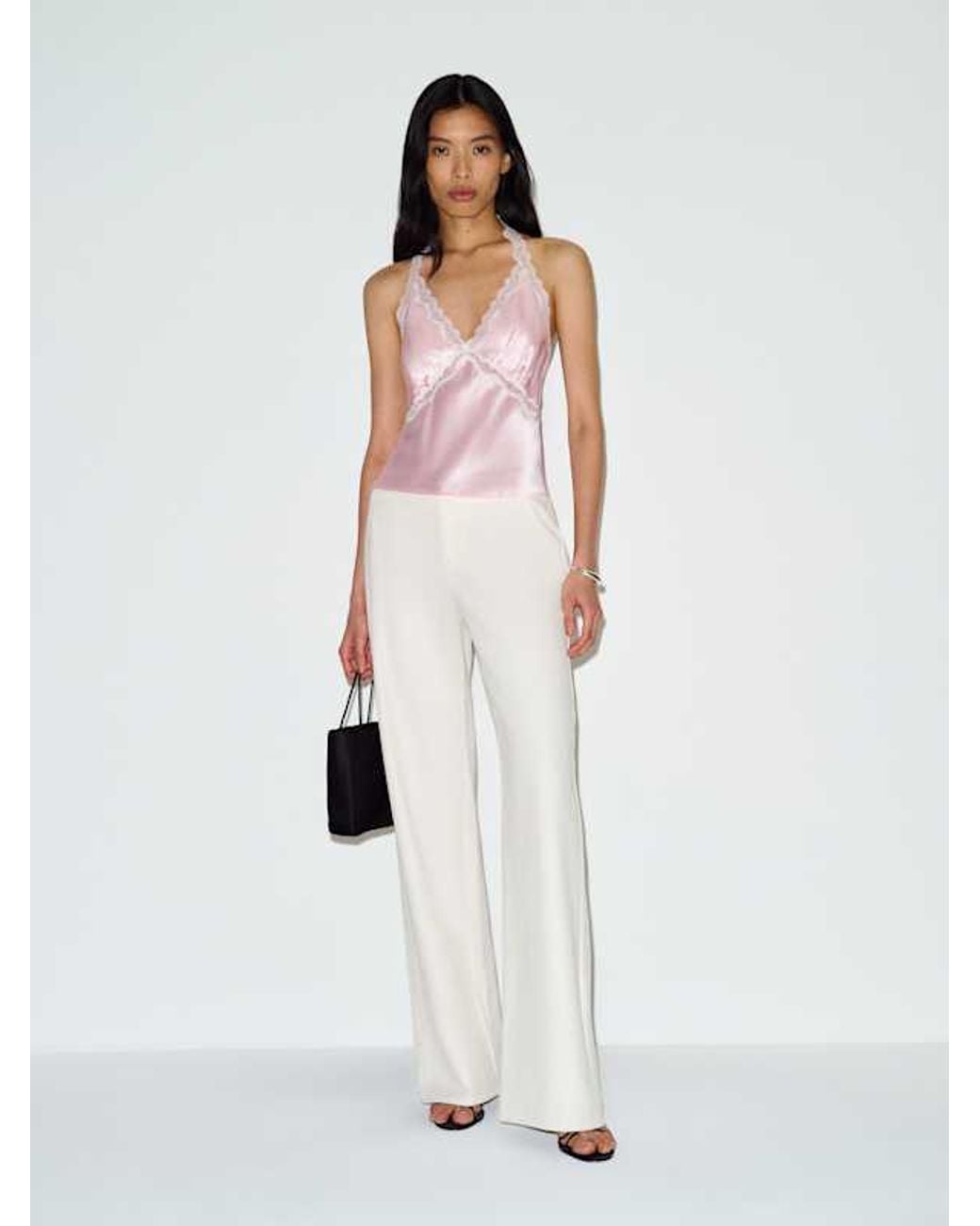 Reformation Monica Silk Top in Pink | Lyst