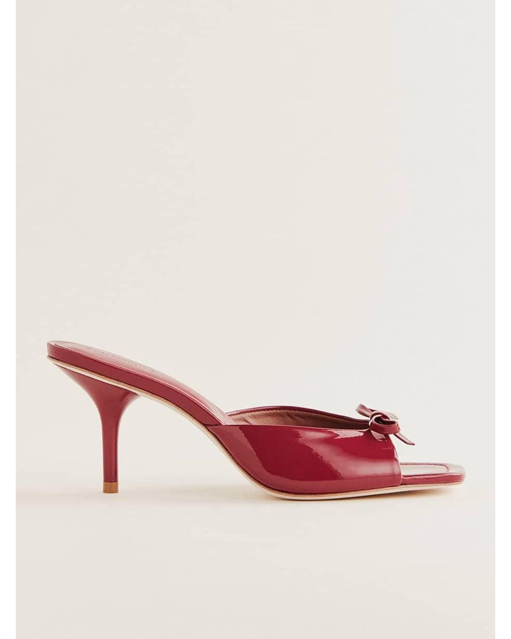 Reformation Clementine Heeled Mule Sandal in Red | Lyst